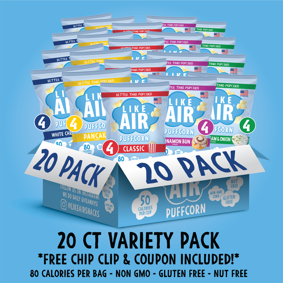 Puffcorn Single Serve Variety Pack - 20 bags - Like Air Puffcorn