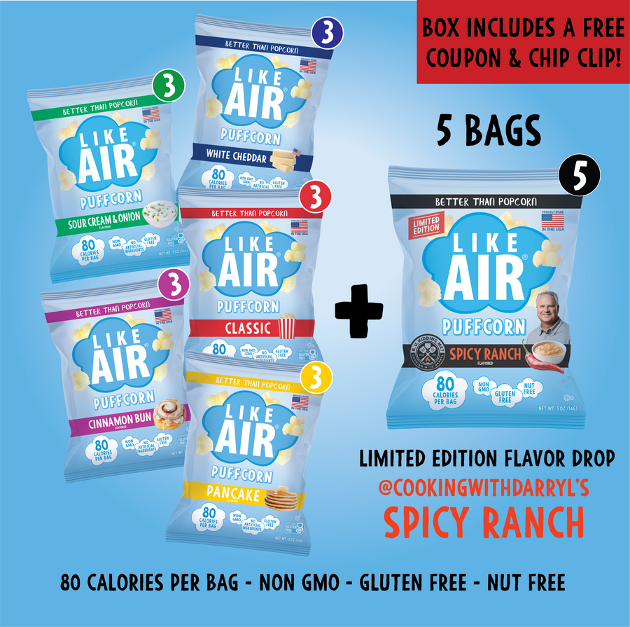 Puffcorn Single Serve Variety Pack - 20 bags - Like Air Puffcorn